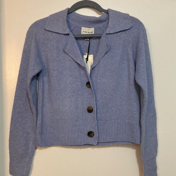 Pink Rose | Sweaters | 38 Pink Rose Womans Crop Button Down Sweater ...